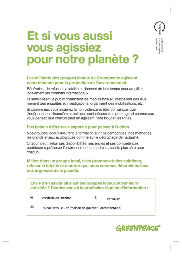 Présentation publique de Greenpeace le 20 octobre - Greenpeace France